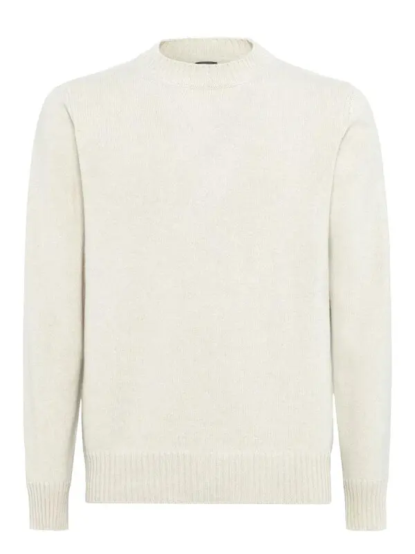 Boggi Milano Crew-neck Cashmere Sweater - White