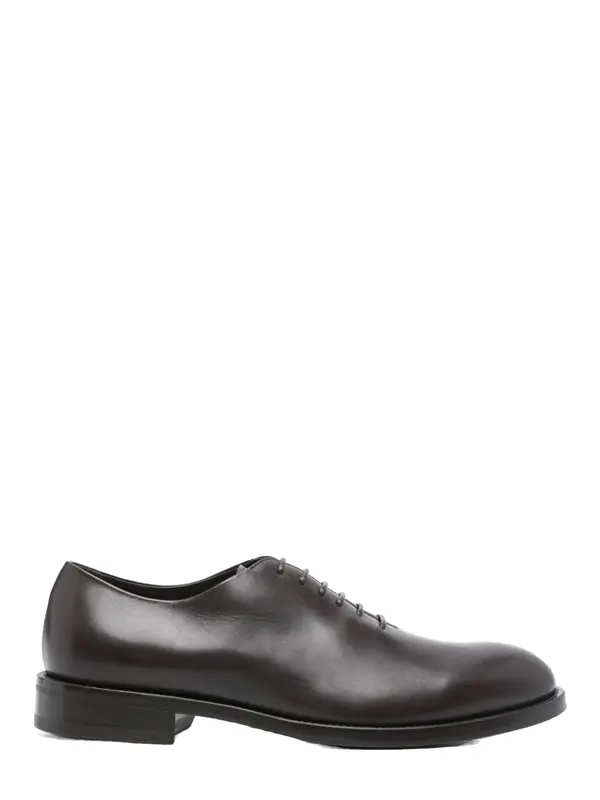 Canali Leather Oxford Shoes - Brown