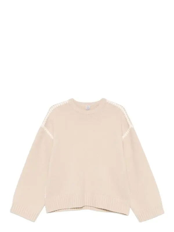 TOTEME Embroidered-trim Sweater - Neutrals