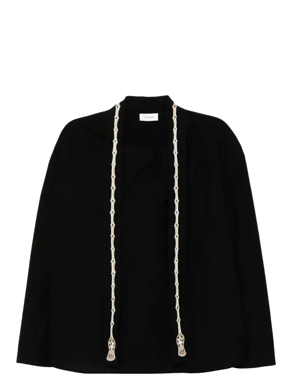 LEMAIRE Embroidered Ascot Blouse - Black