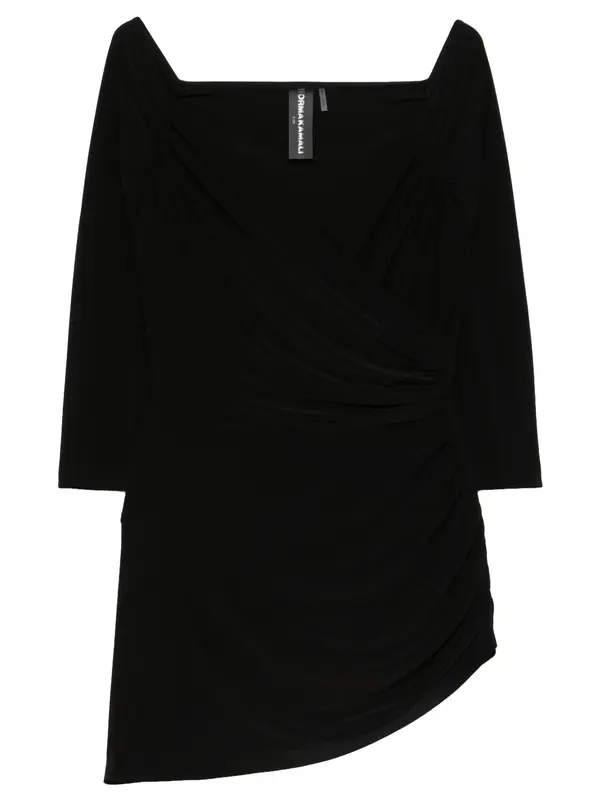Norma Kamali Draped Off-shoulder Mini Dress - Black