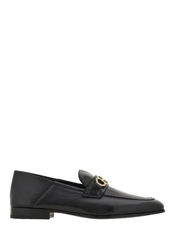 FERRAGAMO Gancini Loafers - Black
