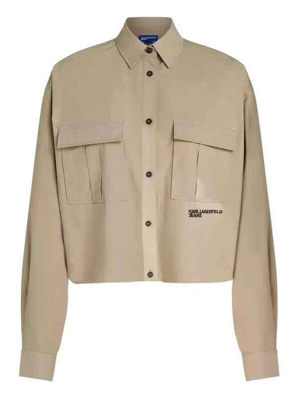 Karl Lagerfeld Boxy Utility Shirt - Neutrals