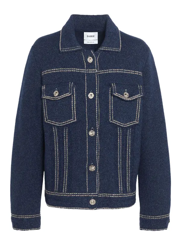 BARRIE Contrast-stitching Denim-effect Jacket - Blue