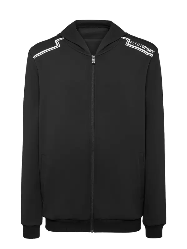 PLEIN SPORT Zip-down Hoodie - Black
