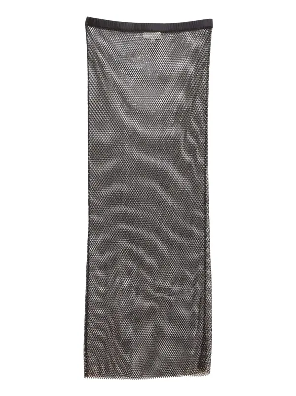 Fleur Du Mal Embellished Fishnet Maxi Skirt - Black