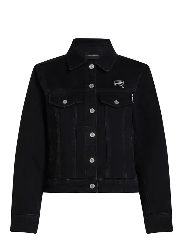 Karl Lagerfeld Ikon Denim Trucker Jacket - Black