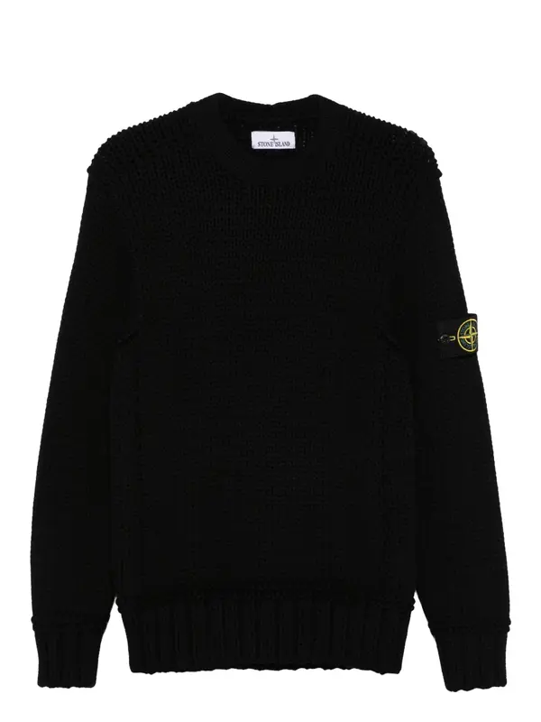 Stone Island Compass Badge Sweater - Black