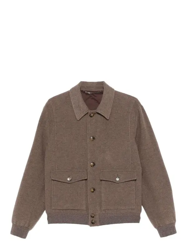Canali Wool Padded Jacket - Brown