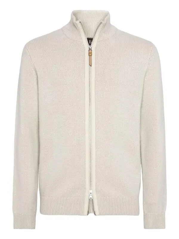 Boggi Milano Cashmere Full-zip Sweater - Neutrals