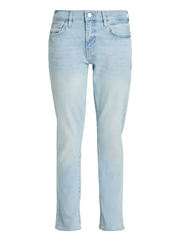 FRAME Mid-rise Straight-leg Jeans - Light Denim