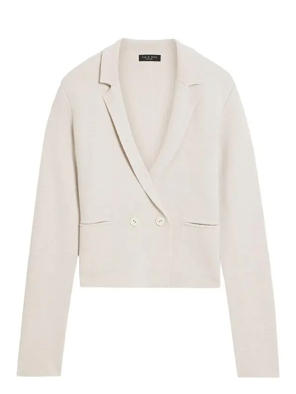 Rag & Bone Joy Double-breasted Merino Wool-blend Blazer - Ecru