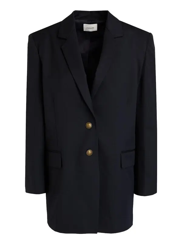 FRAME Wool-blend Twill Blazer - Navy
