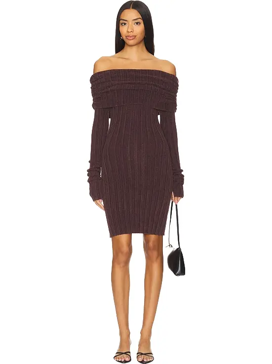 LOVERS AND FRIENDS Jaycee Sweater Dress - Dark Chocolate Brown