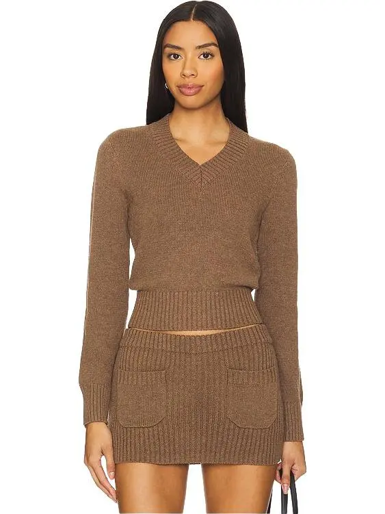 Frankies Bikinis Rowe Cotton Knit Sweater - Maple