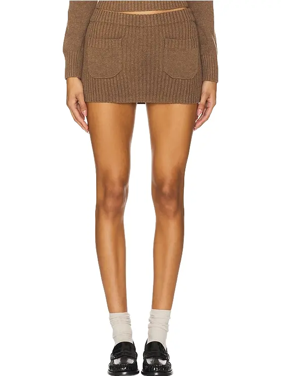 Frankies Bikinis Ashton Cotton Knit Skort - Maple