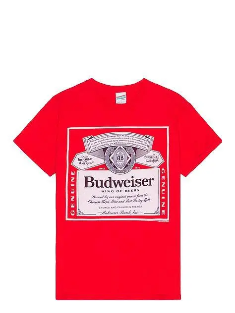 Junk Food Budweiser Label King Of Beers Tee - Red