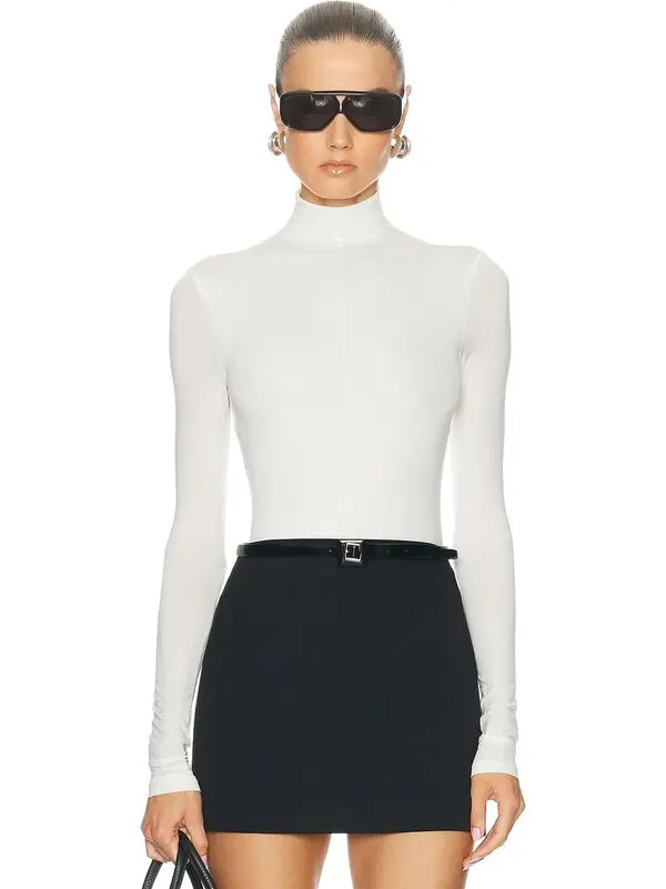 Wardrobe.NYC X Rosie Huntington-whiteley Rhw Long Sleeve Bodysuit - Ivory