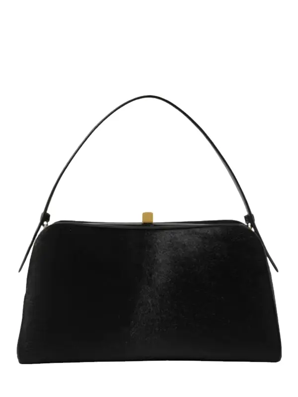 Khaite Cate Leather-trimmed Calf Hair Tote - Black