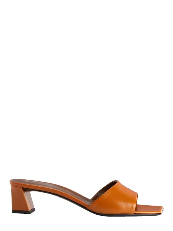 GIUSEPPE ZANOTTI Talia 45 Leather Mules - Orange