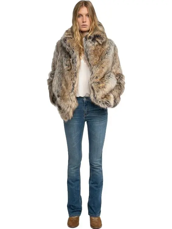 Zadig&Voltaire Faune Faux Fur Short Coat - Brown