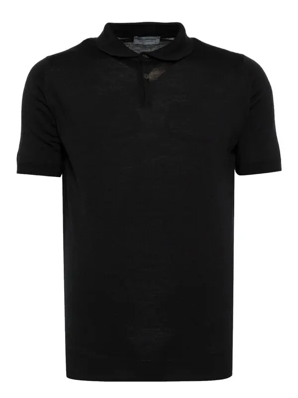 John Smedley Paytin Knitted Polo - Black