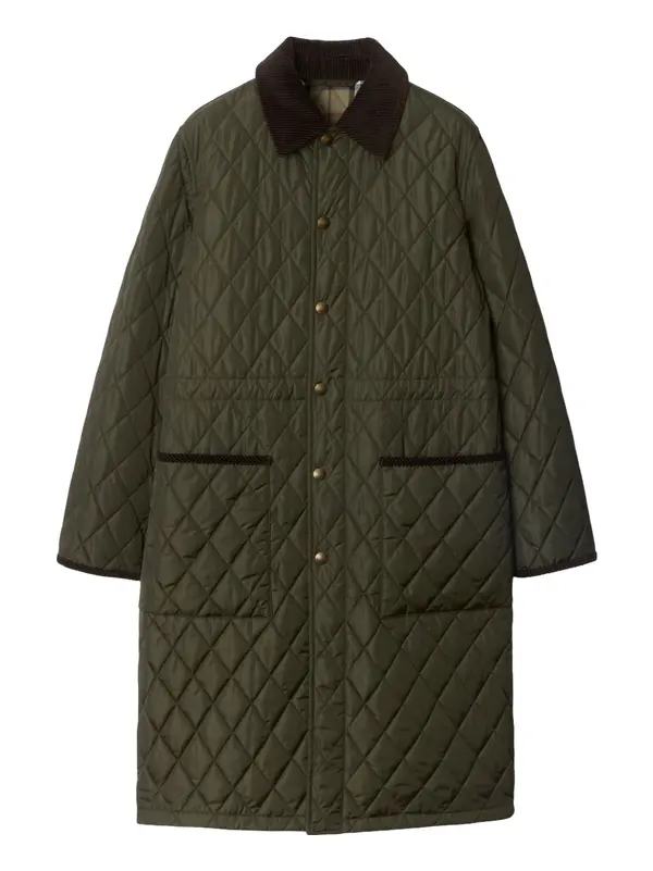 Burberry Quilted Car Coat - Green