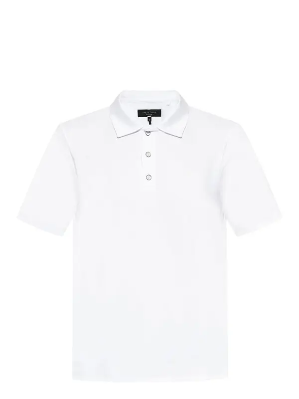 Rag & Bone Pima Cotton Polo Shirt - White