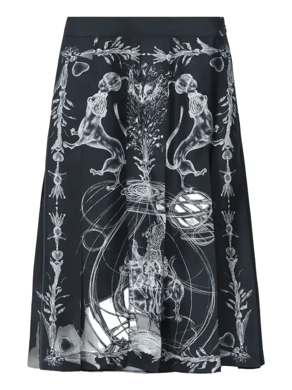 Fabiana Filippi Printed Silk Skirt - Blue