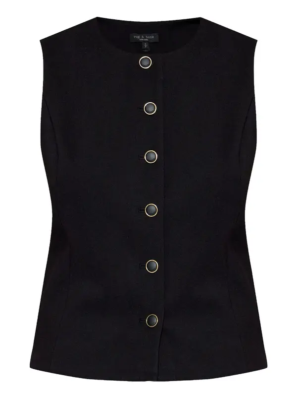 Rag & Bone Irina Ponte Waistcoat - Black