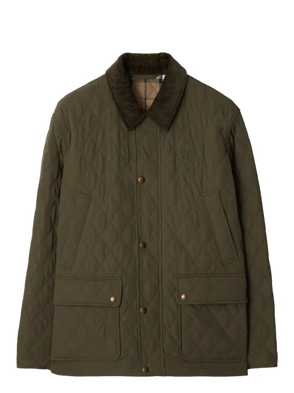 Burberry Diamond Quilted Barn Jacket - Green