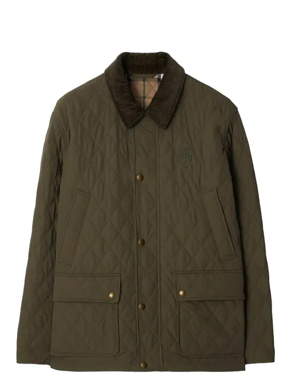 Burberry Diamond Quilted Barn Jacket - Green