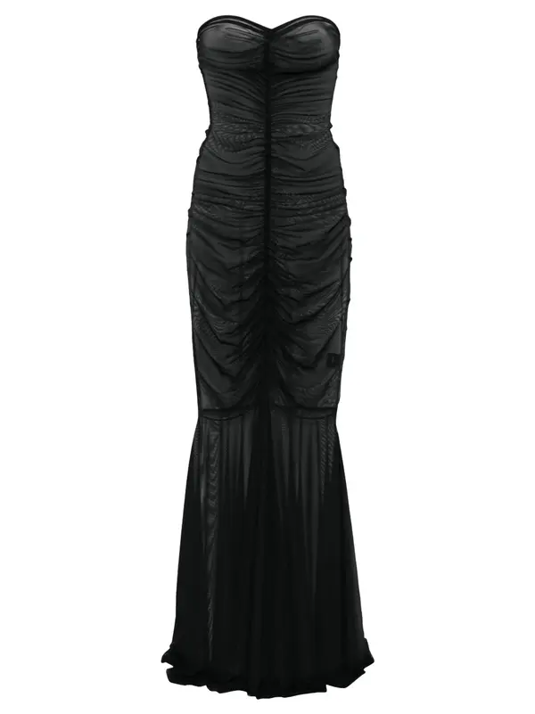 Norma Kamali Strapless Fishtail Gown - Black