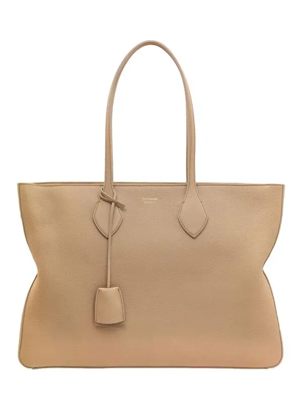 FERRAGAMO Medium Leather Tote Bag - Neutrals