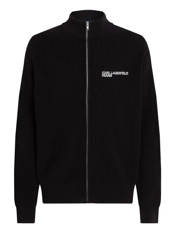 Karl Lagerfeld Logo-embroidered Cardigan - Black
