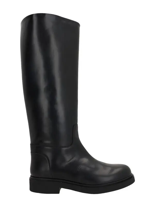 Legres Leather Knee Boots - Black