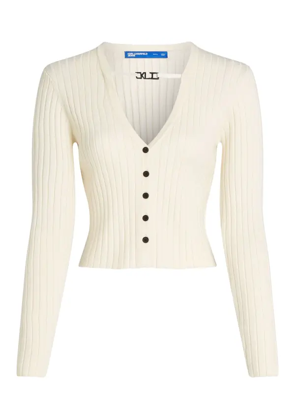 Karl Lagerfeld Cropped Cardigan - White