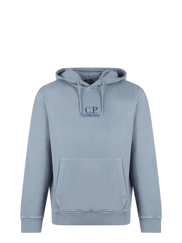 C.P. COMPANY Logo-embroidered Hoodie - Blue