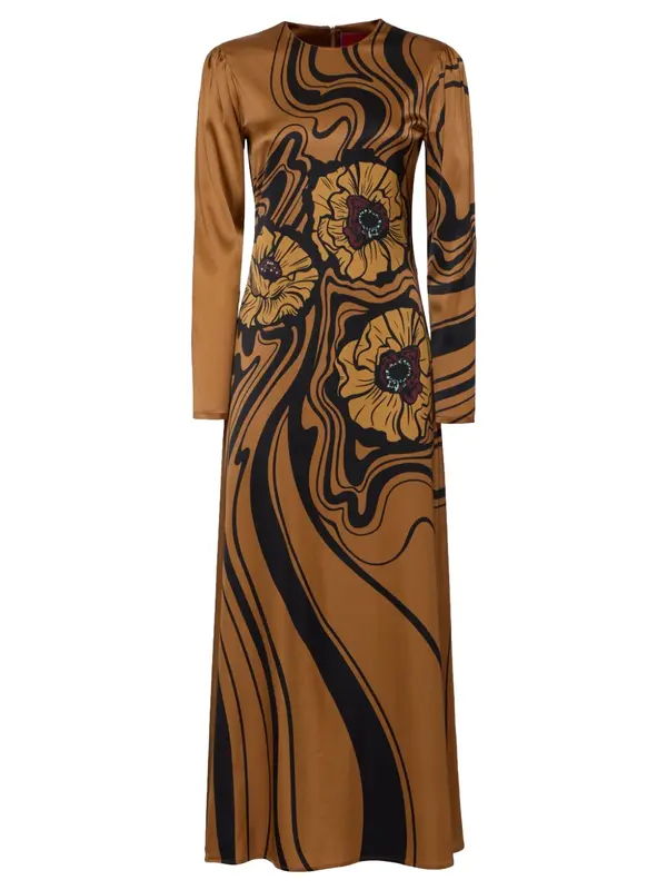 La DoubleJ Clingy Swing Maxi Dress - Orange