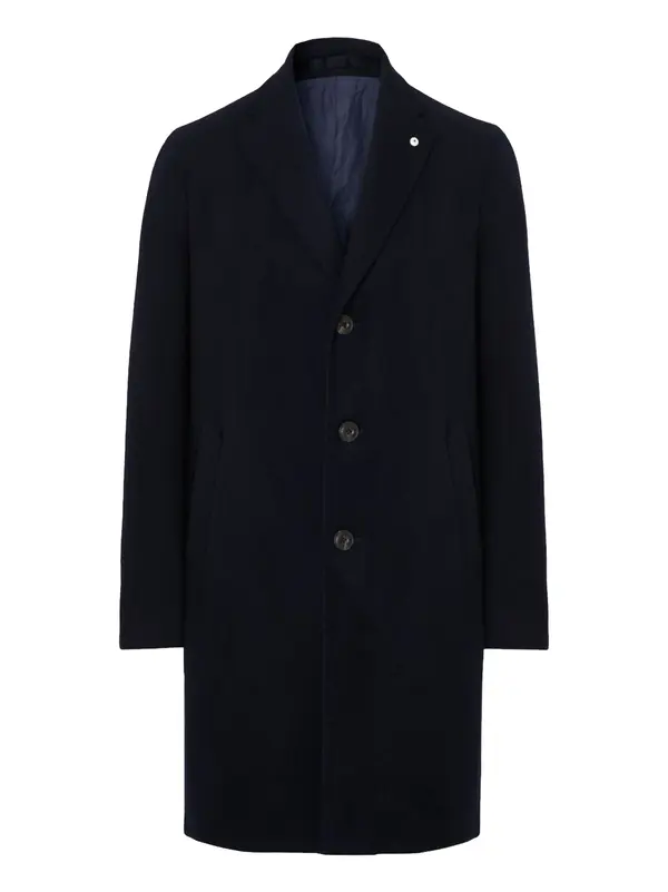 LUIGI BIANCHI MANTOVA Single-breasted Mid-length Coat - Blue