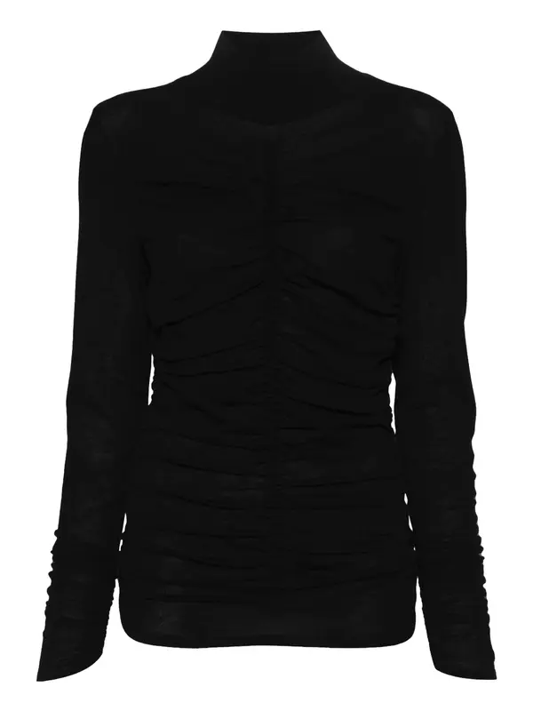 TWINSET Gathered Roll-neck Sweater - Black