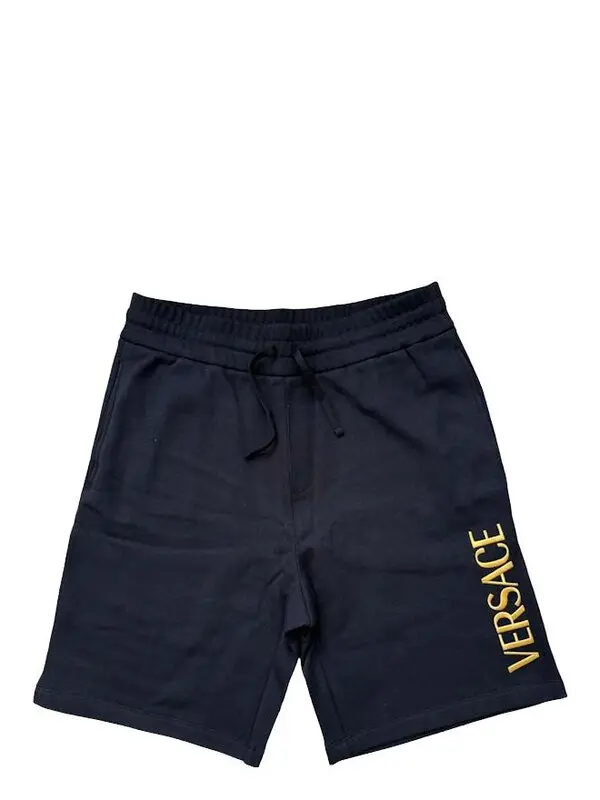 Versace Embroidered Logo Sweatshorts - Black