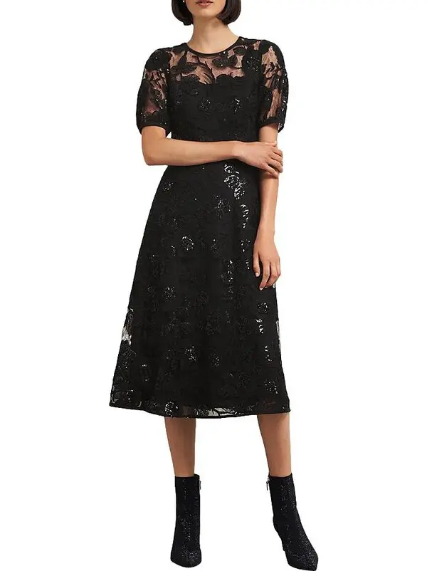 HOBBS LONDON Ami Lace Midi Dress - Hobbs Black