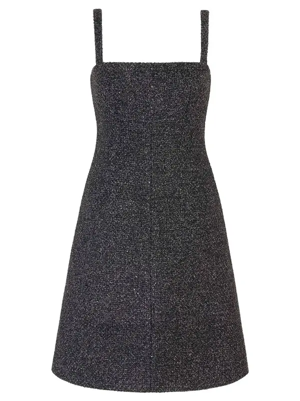 EMILIA WICKSTEAD Centaine Disco Tweed Mini Dress - Black
