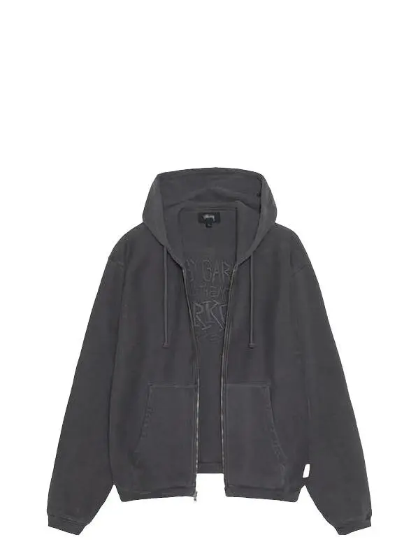StÜssy Waffle Lined Zip Hoodie - Black