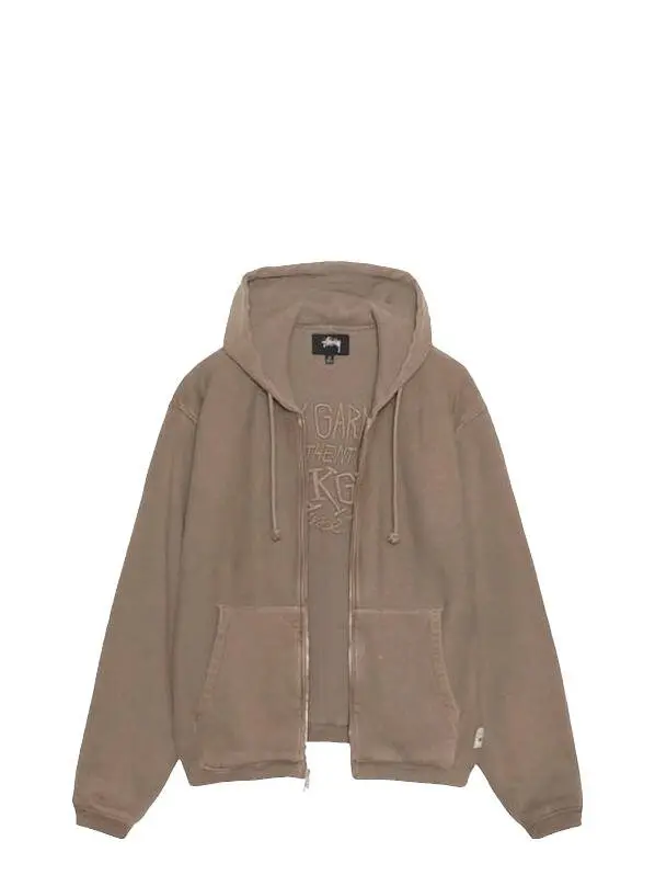 StÜssy Waffle Lined Zip Hoodie - Brown