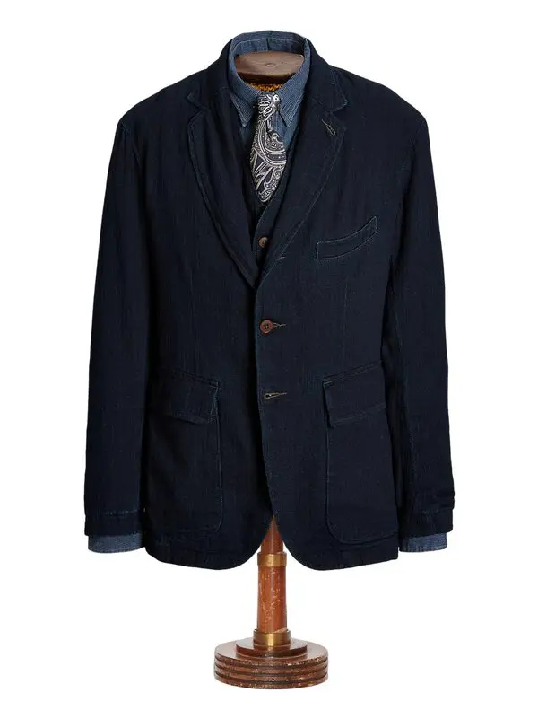 Ralph Lauren Unconstructed Herringbone Sport Coat - Deep Navy