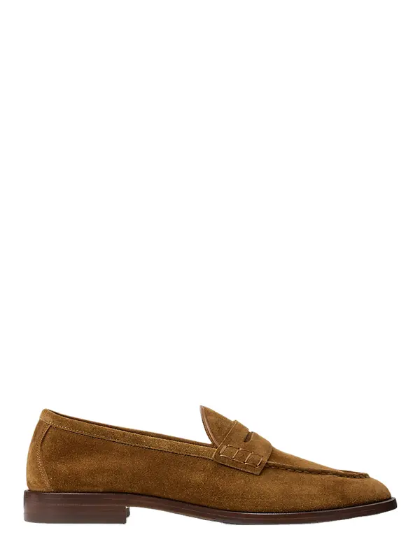 Ralph Lauren Bolden Calf-suede Penny Loafer - Cacao