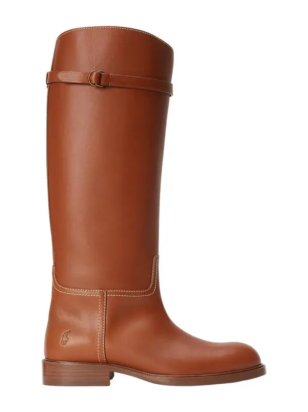 Ralph Lauren Calfskin Tall Riding Boots - Cuoio