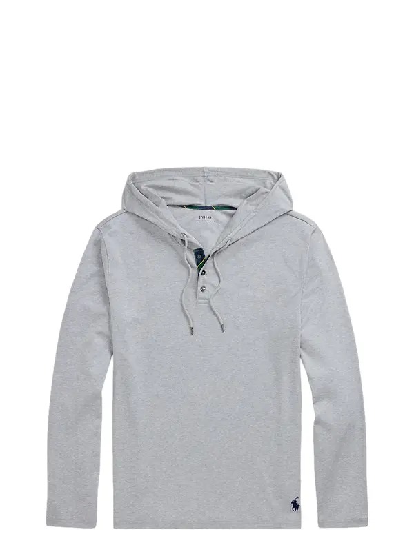 Ralph Lauren Mercerized Cotton Sleep Hoodie - Andover Heather